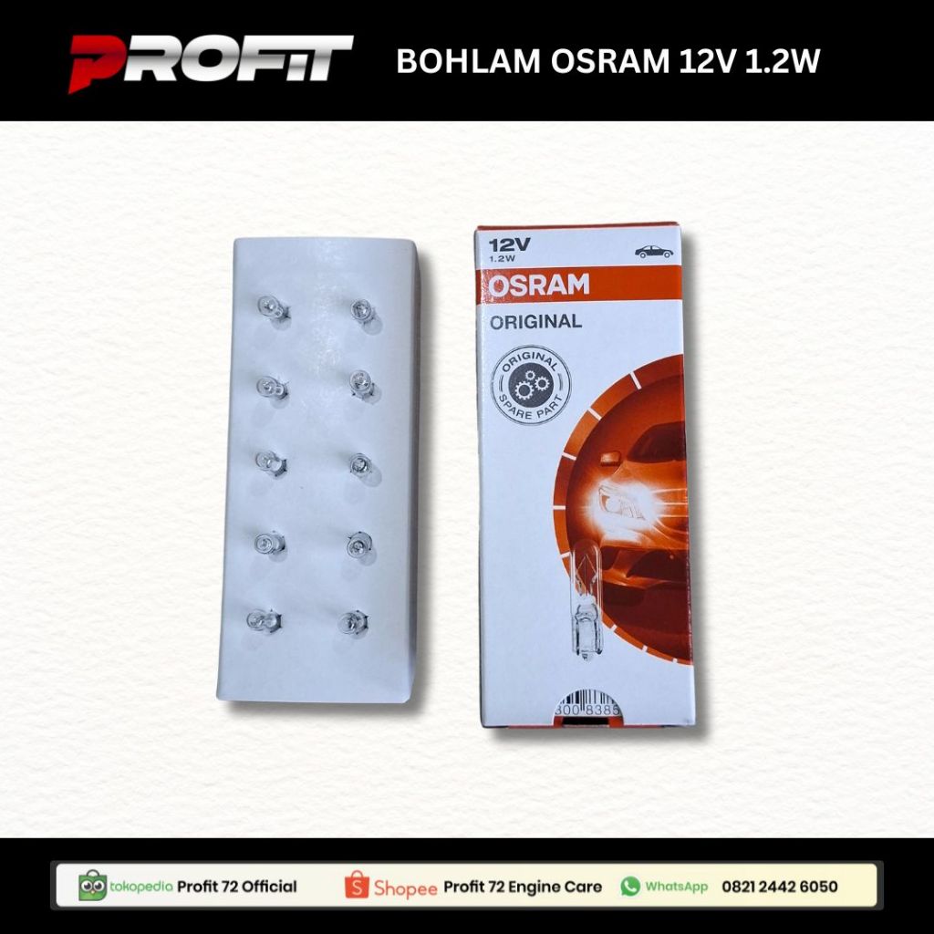 Jual Lampu Bohlam Osram T5 12V 1,2 Watt - Lampu Bohlam Indikator ...