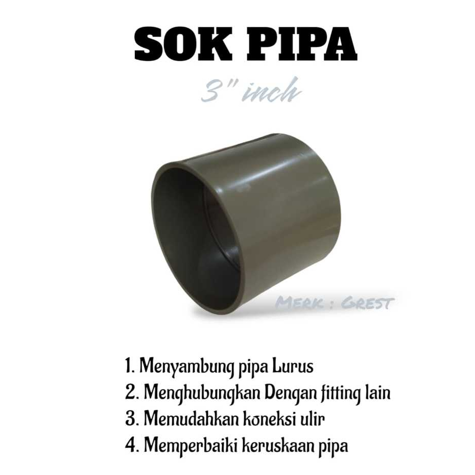 Jual GREST Sok Pipa / Penyambung Pipa / Coupling / Socket Grest 3 INCH ...