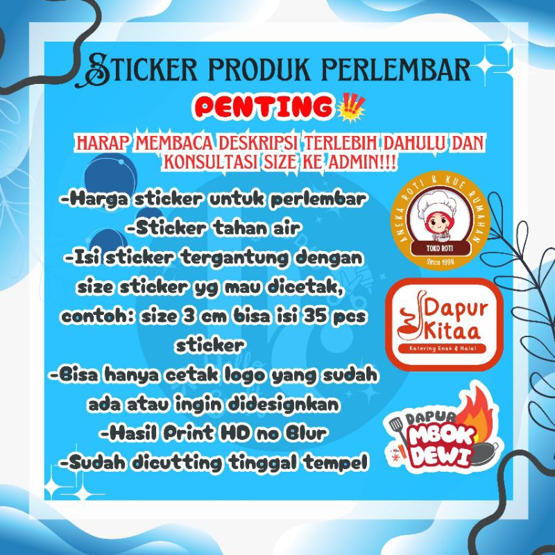 Jual Sticker logo/Sticker logo perlembar/Sticker tahan air/Sticker logo ...