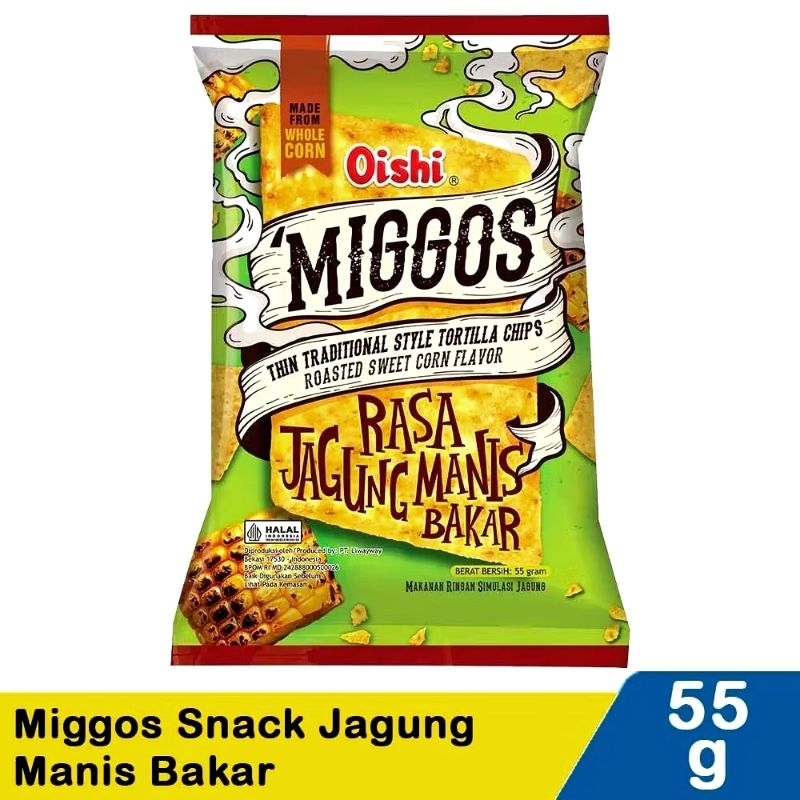 Jual Oishi MIGGOS Snack tortilla rasa jagung 55 gram | Shopee Indonesia