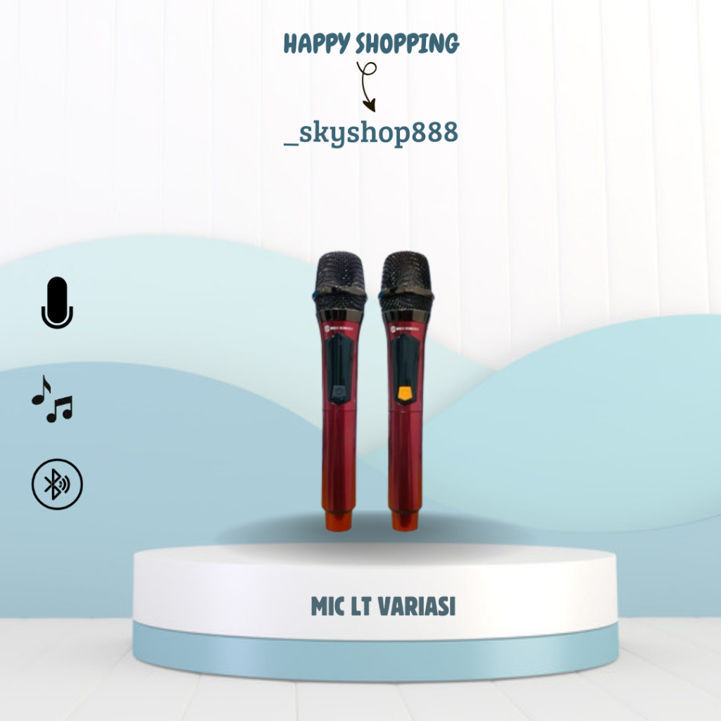 Jual MIC LT Wireless Variasi Rainbow Single Mic Double Mic Bluetooth ...