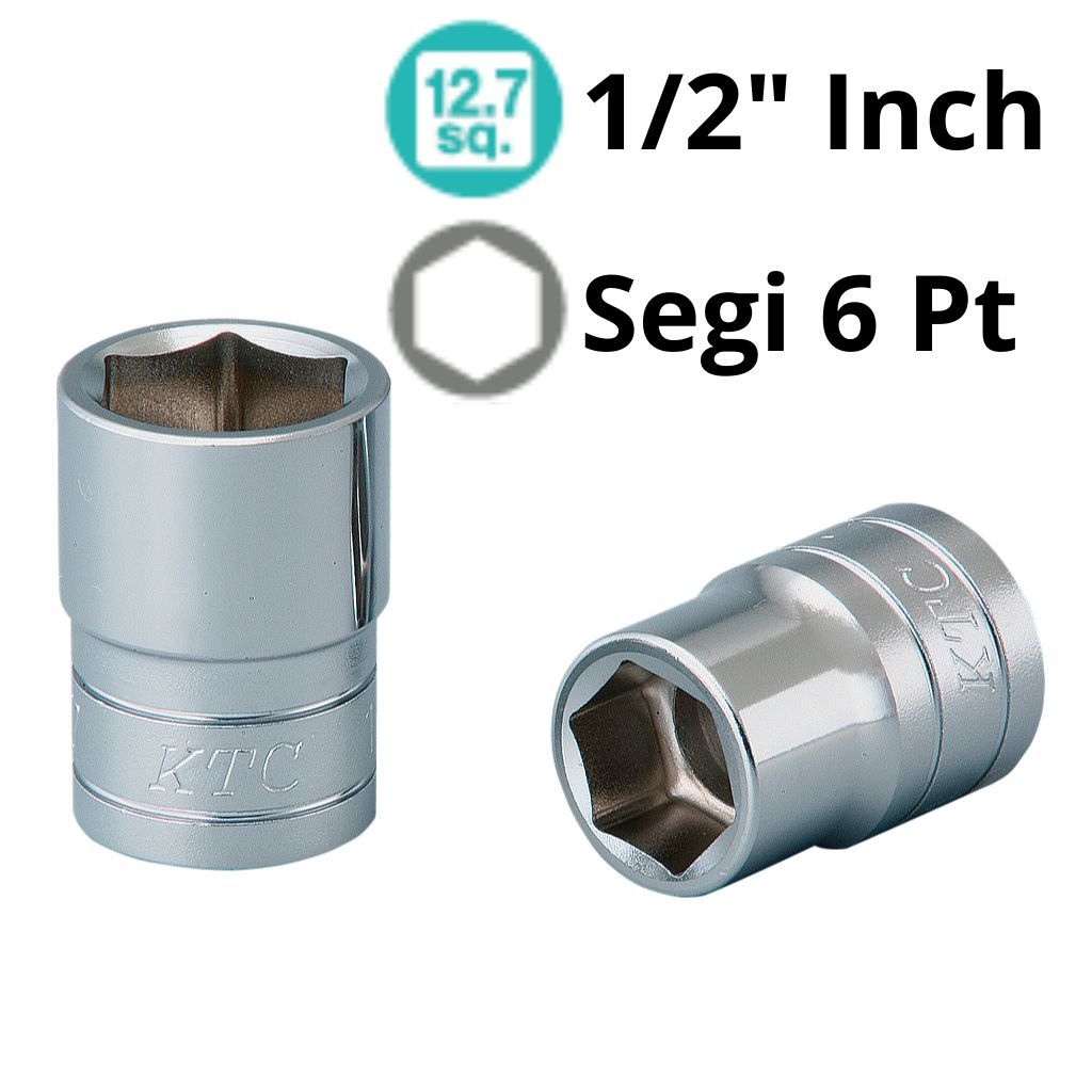 Jual KTC Mata Kunci Socket 1/2" Inch 8 mm - 36 mm Segi 6pt No. B4-08~36 Kunci Sok Hexagonal 12.7 ...