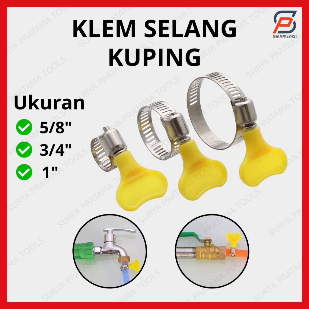 Jual Klem Selang Kuping Plastik 5/8" 3/4" 1" Hose Clamps Selang Air ...