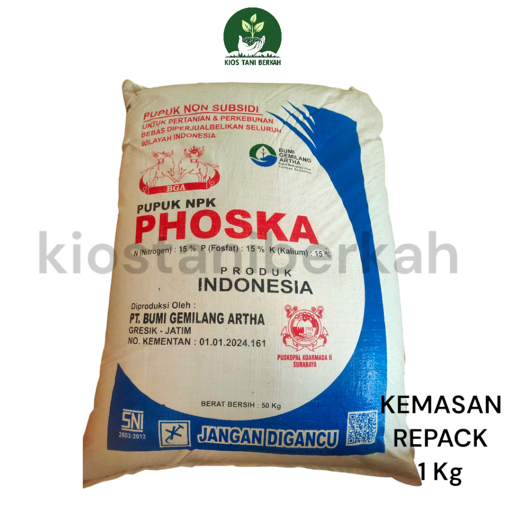 Jual PUPUK NPK PHOSKA NIOPHOSKA 15 15 15 NON SUBSIDI | KEMASAN REPACK 1 ...