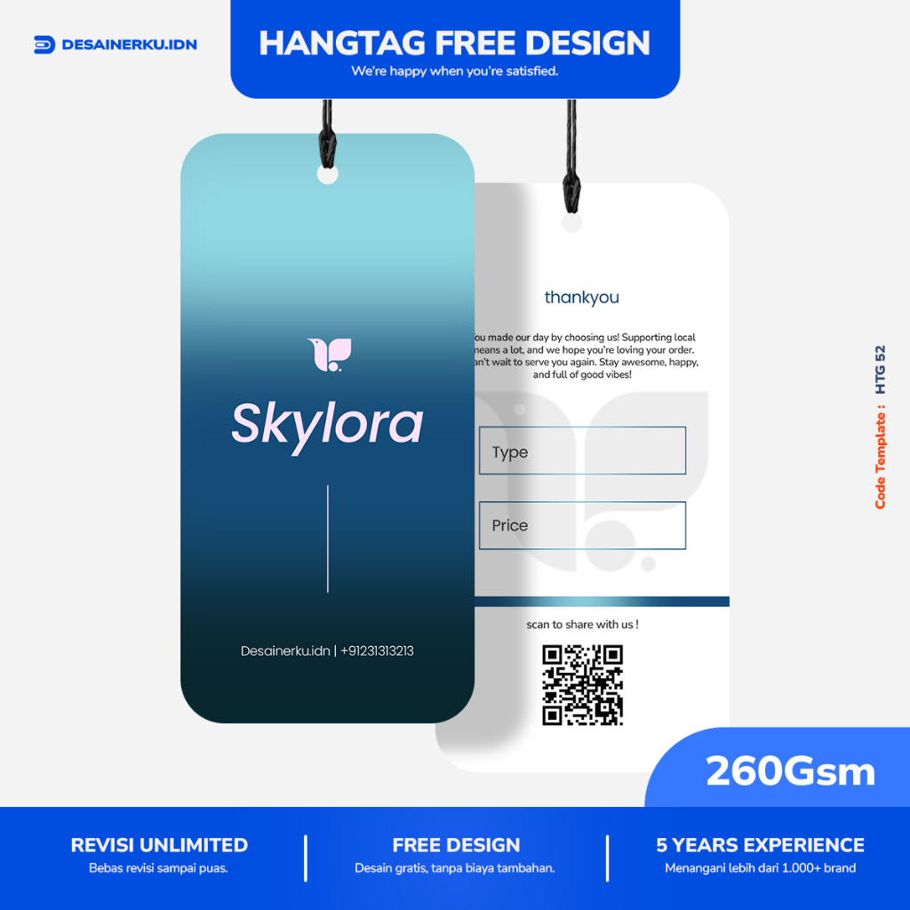 Jual Hangtag Baju Custom FREE DESIGN | Cetak Label Tag Baju Desain ...