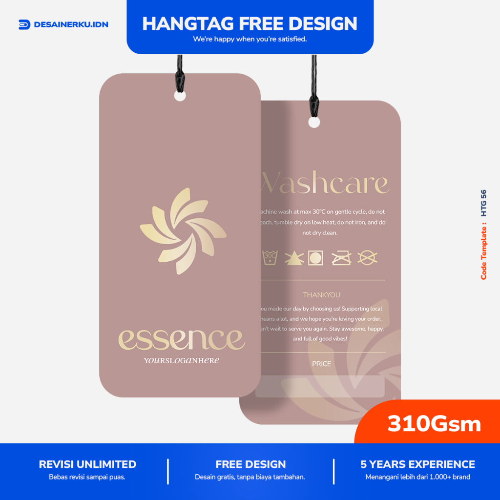 Jual Hangtag Baju Custom FREE DESIGN | Cetak Label Tag Baju Desain ...