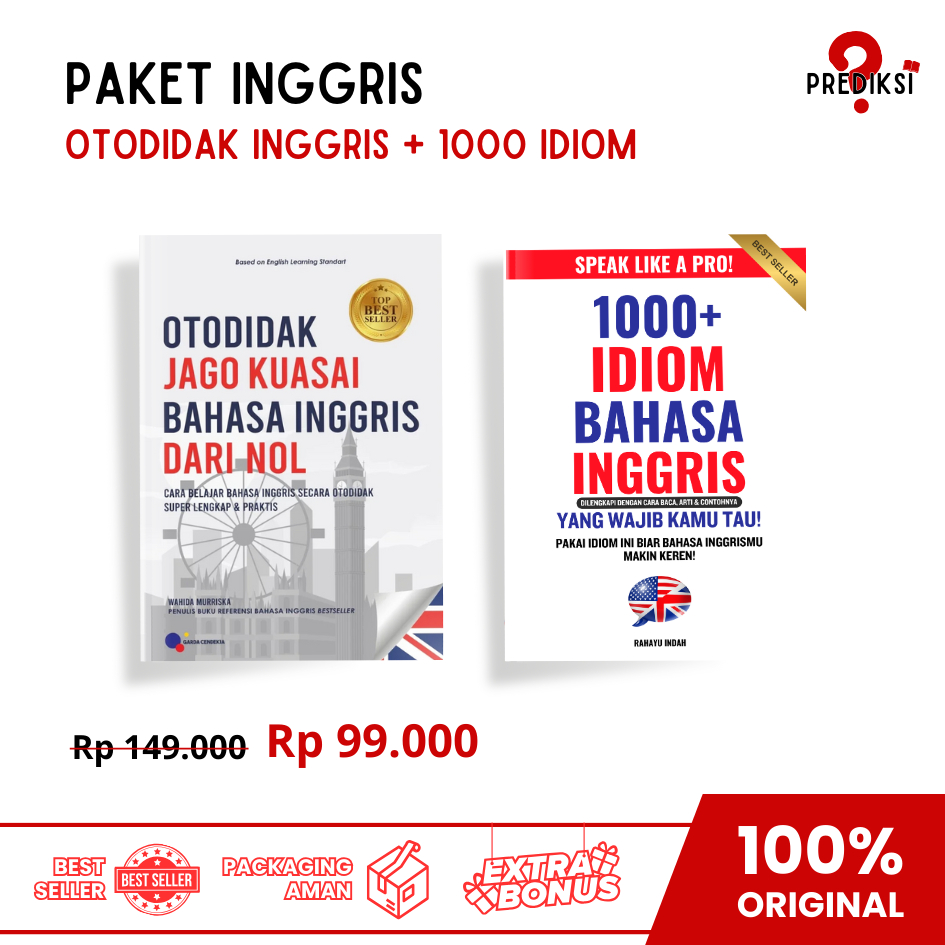Jual Paket Hemat 2 Buku Best Seller Otodidak Jago Kuasai Bahasa Inggris + Idiom Bahasa Inggris ...