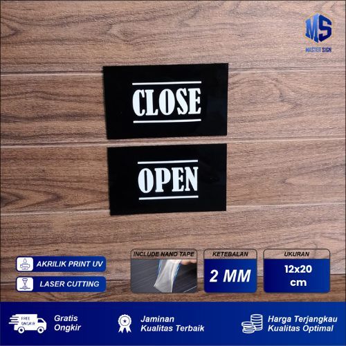 Jual Sign Board Papan Open Close Akrilik Huruf Timbul | Shopee Indonesia