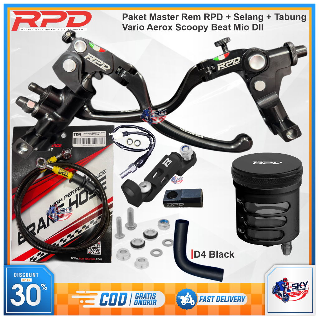 Jual Paketan Master Rem RPD 17mm + Selang Rem TDR + Bracket Tabung ...