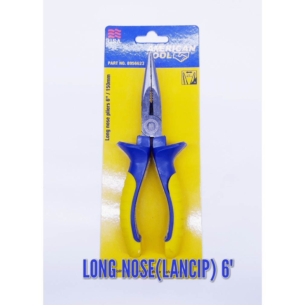 Jual 8956629 American Tool Tang Lancip 8" Inchi Long Nose 8 inch | Shopee Indonesia