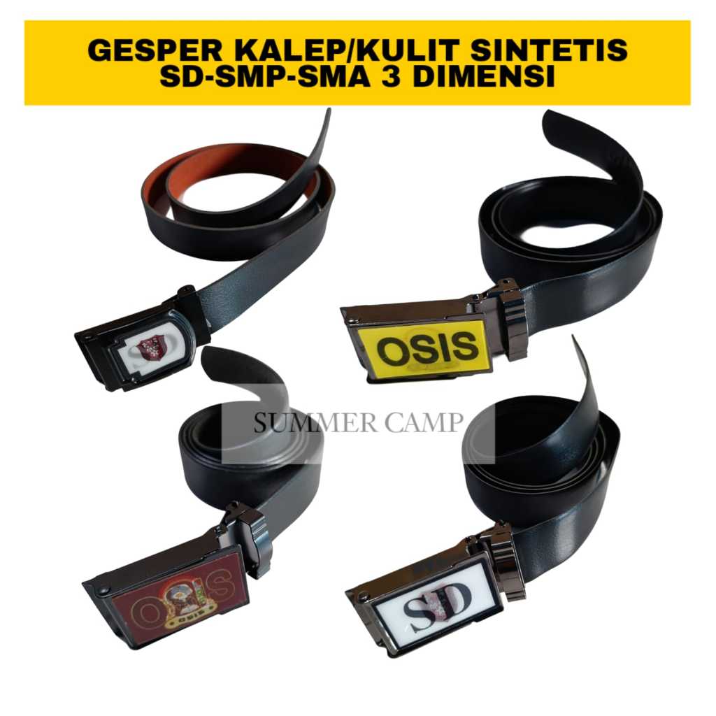 Jual GESPER SEKOLAH KULIT SINTETIS SD SMP SMA 3 DIMENSI SIAP KIRIM ...