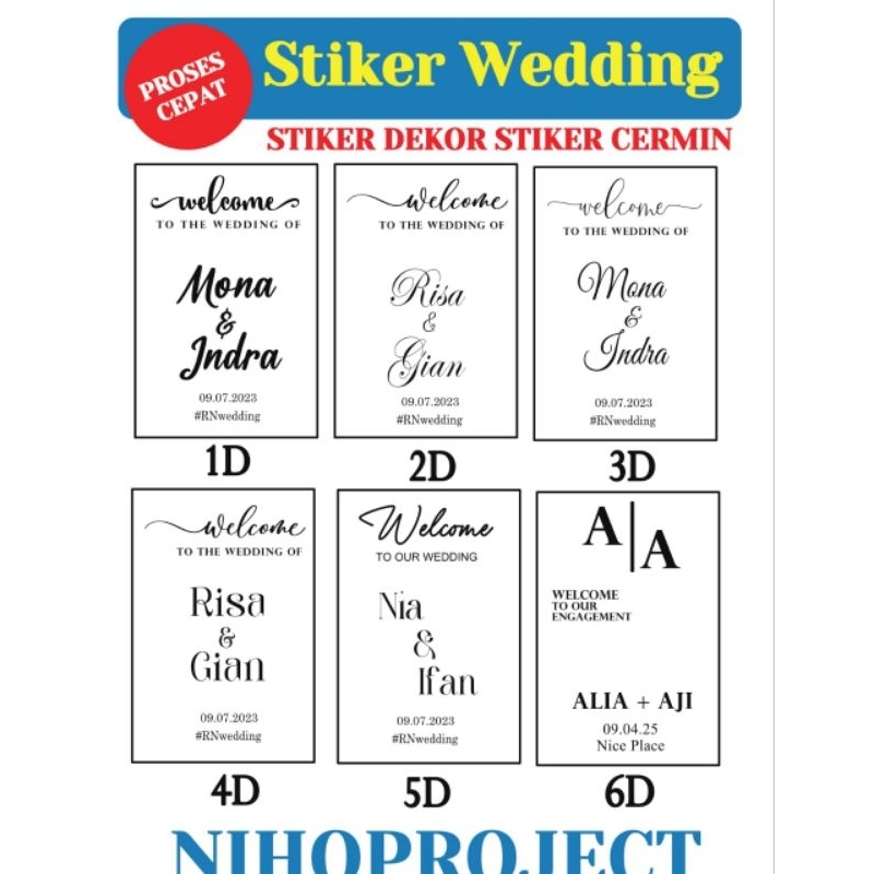 Jual STIKER WELCOME KACA STIKER WELCOME SIGN STIKER WEDDING STIKER SIGN ...