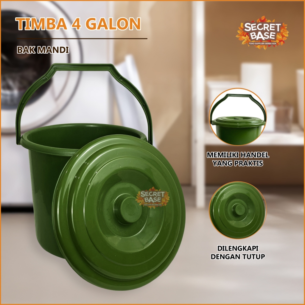 Jual TIMBA 4 GALON - Gagang / Ember Plastik Souvenir Tutup / Bak Cuci ...