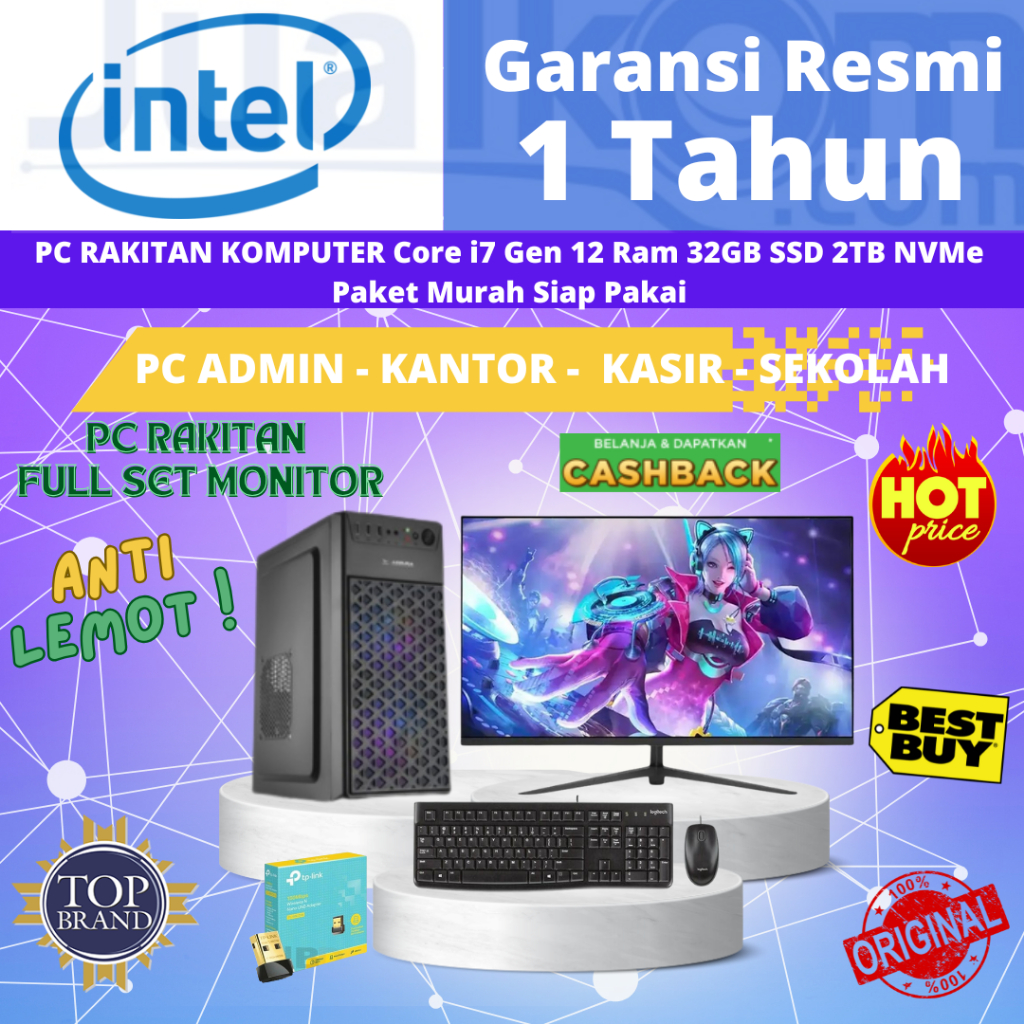 Jual PC Rakitan CPU Komputer Rakitan Gen 12 Core i7 Ram 32GB 2TB SSD ...