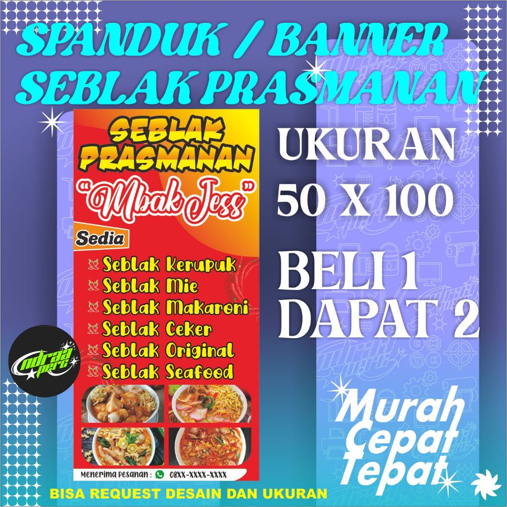 Jual Spanduk Banner Seblak Prasmanan Dapat 2 | Shopee Indonesia