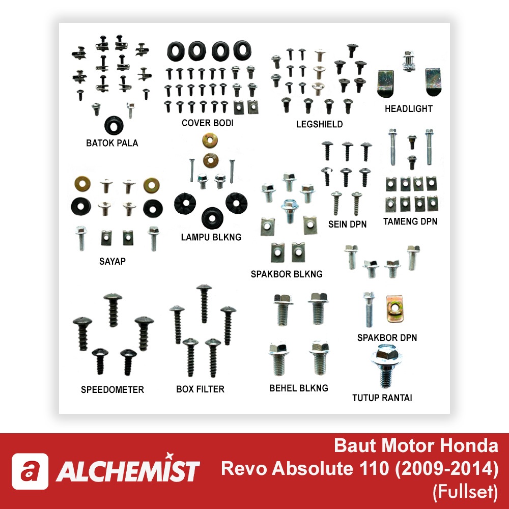 Jual COD Baut Honda Revo Absolute 110 Full Set / Baud Revo Absolute 110 ...