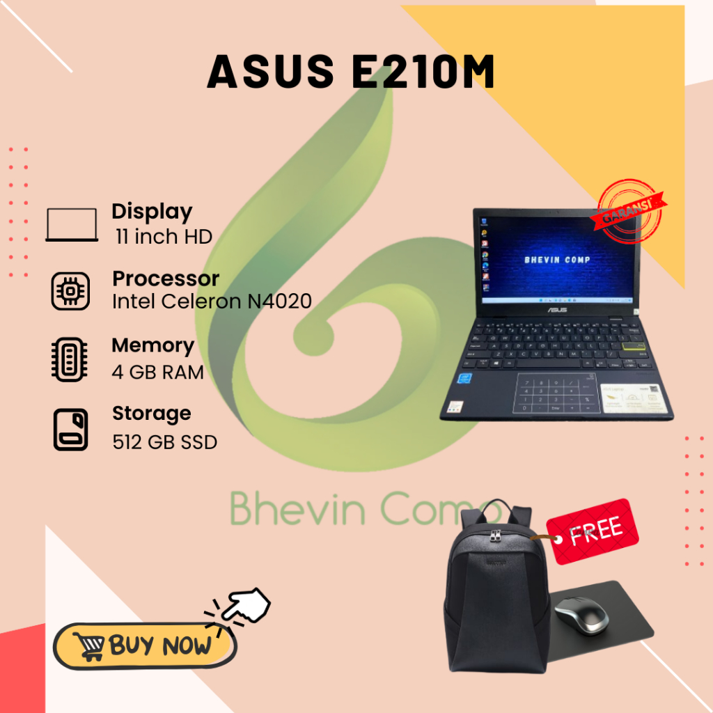 Jual ASUS E210M INTEL CELERON N4020 RAM 4GB SSD 256GB | Shopee Indonesia