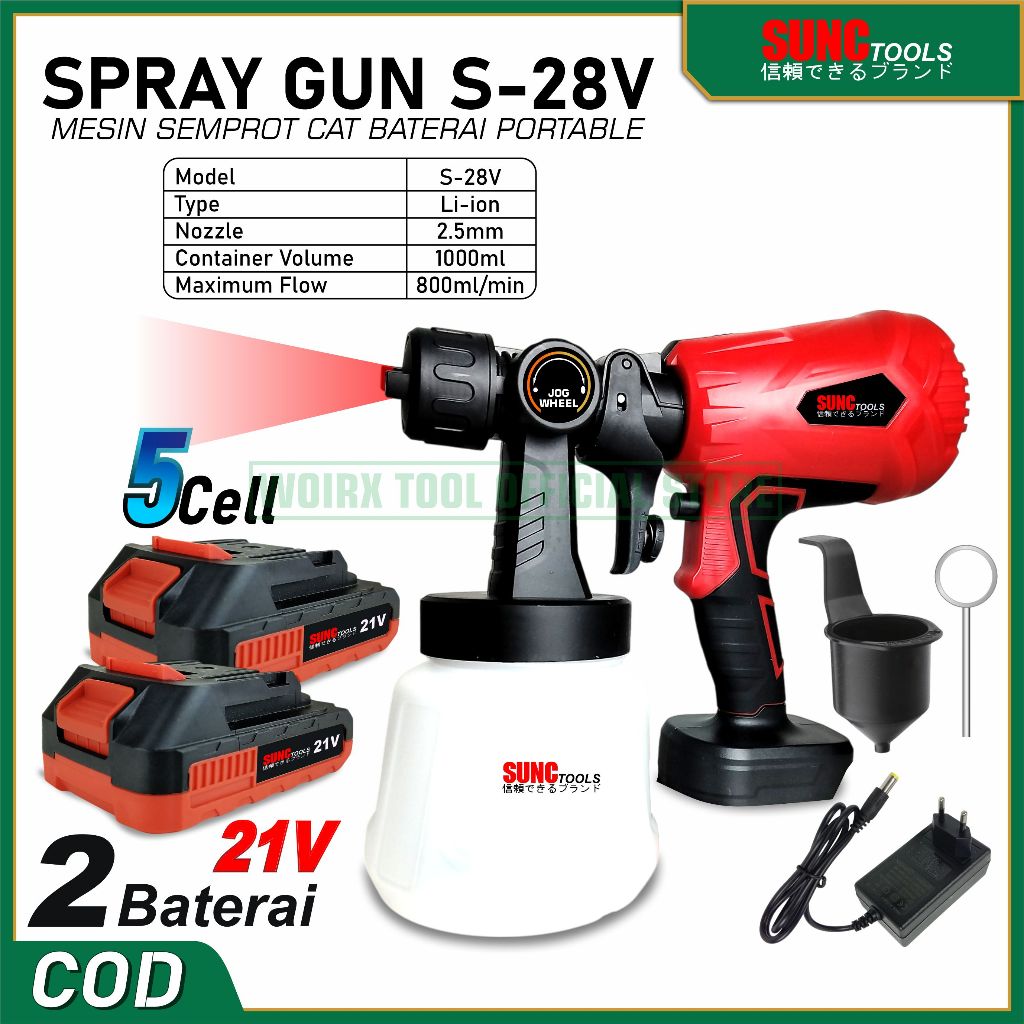 Jual SUNC TOOLS Mesin Cat Baterai Portable Semprot Cat Baterai Cordless ...