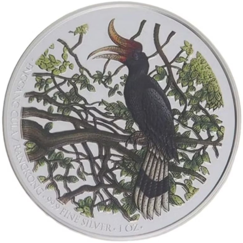 Jual Koleksi Perak Burung Rangkong 1 OZ dari BTI, Coloured Hornbill ...