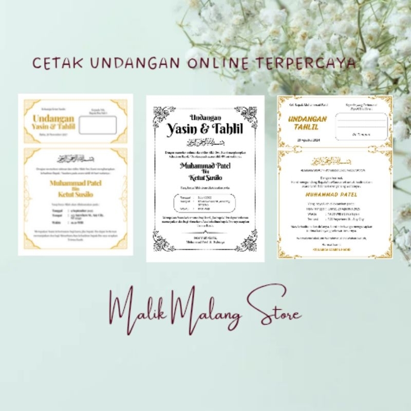Jual Prin Undangan Tahlil, 40 hari/100 hari /1000 hari / Haul dan ...