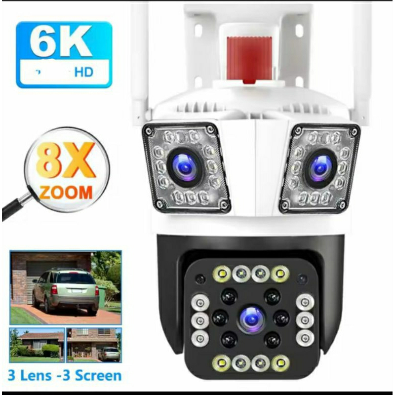 Jual CAMERA CCTV WIFI 6K,TIGA LENSA 8X PERBESARAN,CAMERA PERLINDUNGAN ...