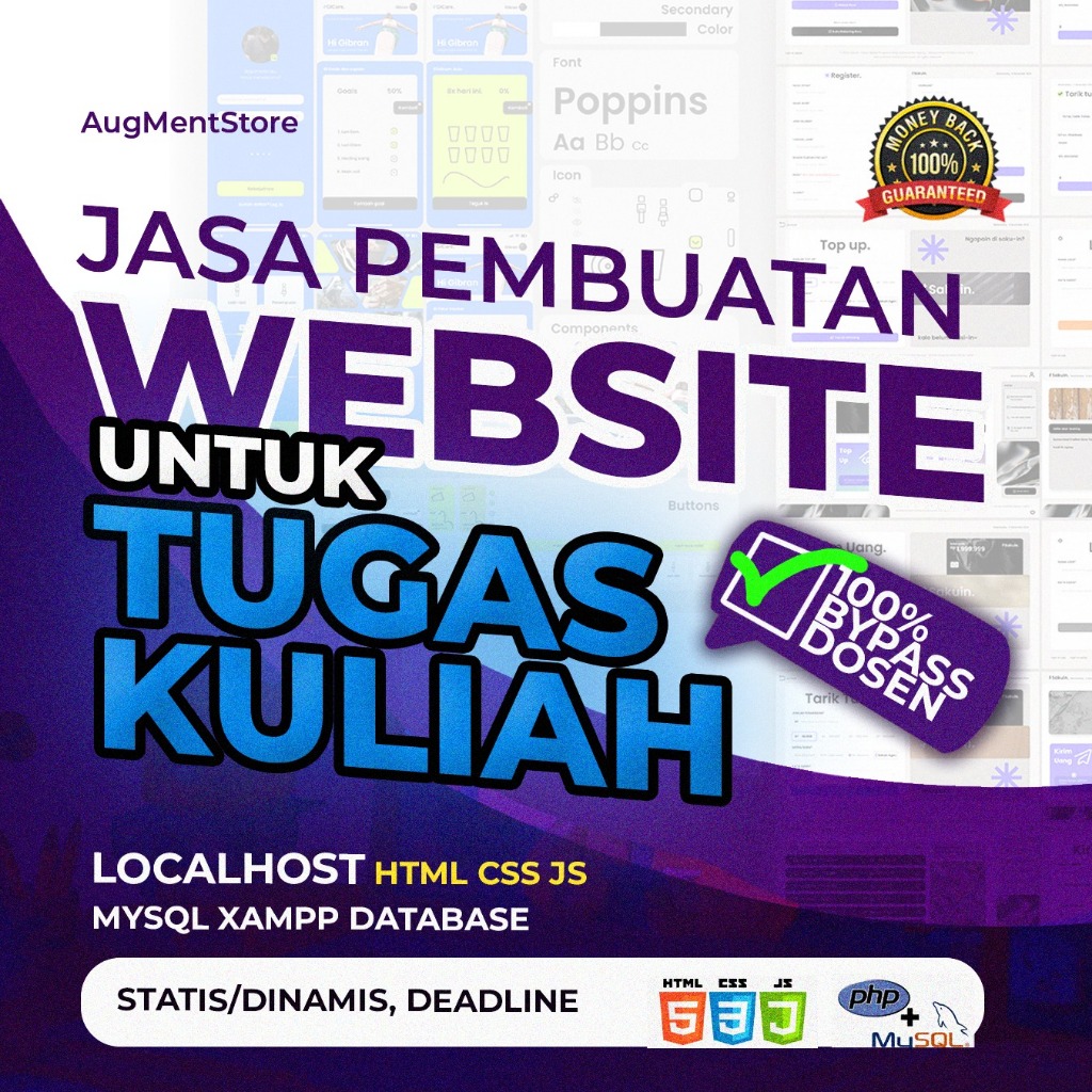 Jual JASA TUGAS KAMPUS WEBSITE HTML | CSS | JS | PHP | XAMPP | Sistem Kustom, Statis, Portfolio ...