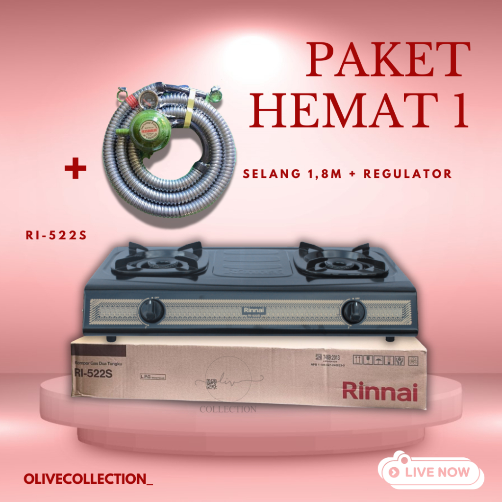 Jual RINNAI KOMPOR GAS RI-522S / RI-522 S 2 TUNGKU | Shopee Indonesia