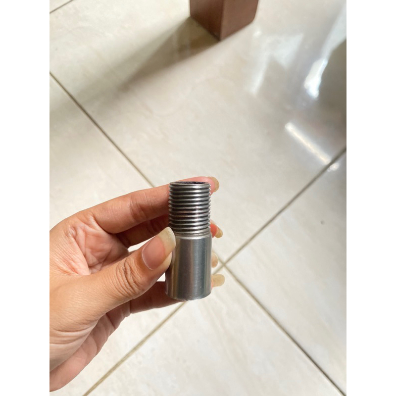 Jual Nepel Besi Drat Luar Panjang 5,6-6 cm, Ulir 2,5cm, drat 1,5 inch ...