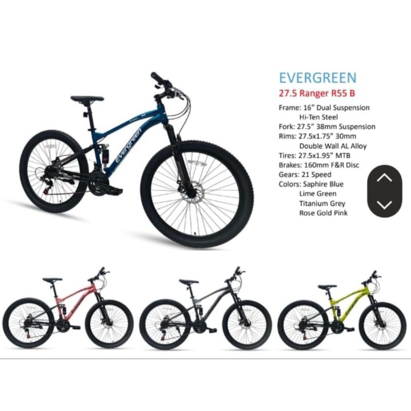 Jual Sepeda Gunung MTB 27,5 Evergreen Ranger R55 B R35 Suspension ...