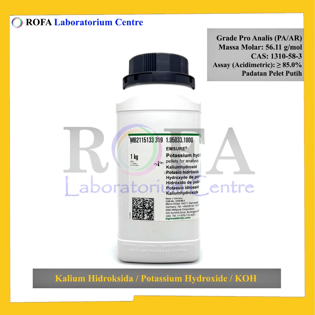 Jual Kalium Hidroksida / Potassium Hydroxide / KOH Pro Analisis 1000 Gram | Shopee Indonesia