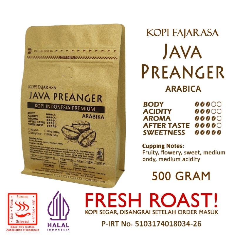 Jual Kopi Fajarasa Java Preanger Malabar Biji Kopi Arabica 500 gram ...
