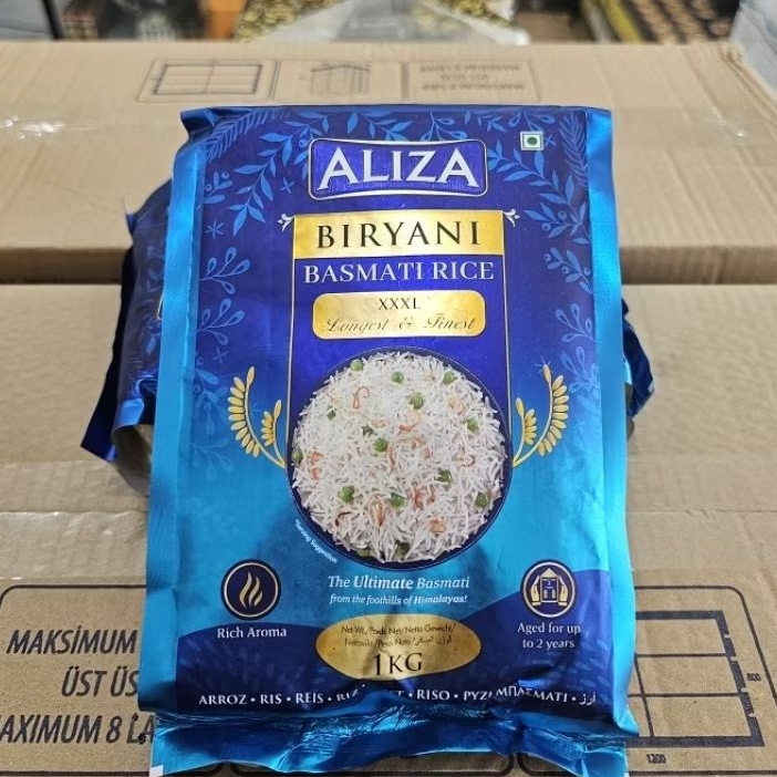 Jual Beras Basmati ALIZA 1kg Biryani 1121 Premium India Sella Rice 1000gr | Shopee Indonesia