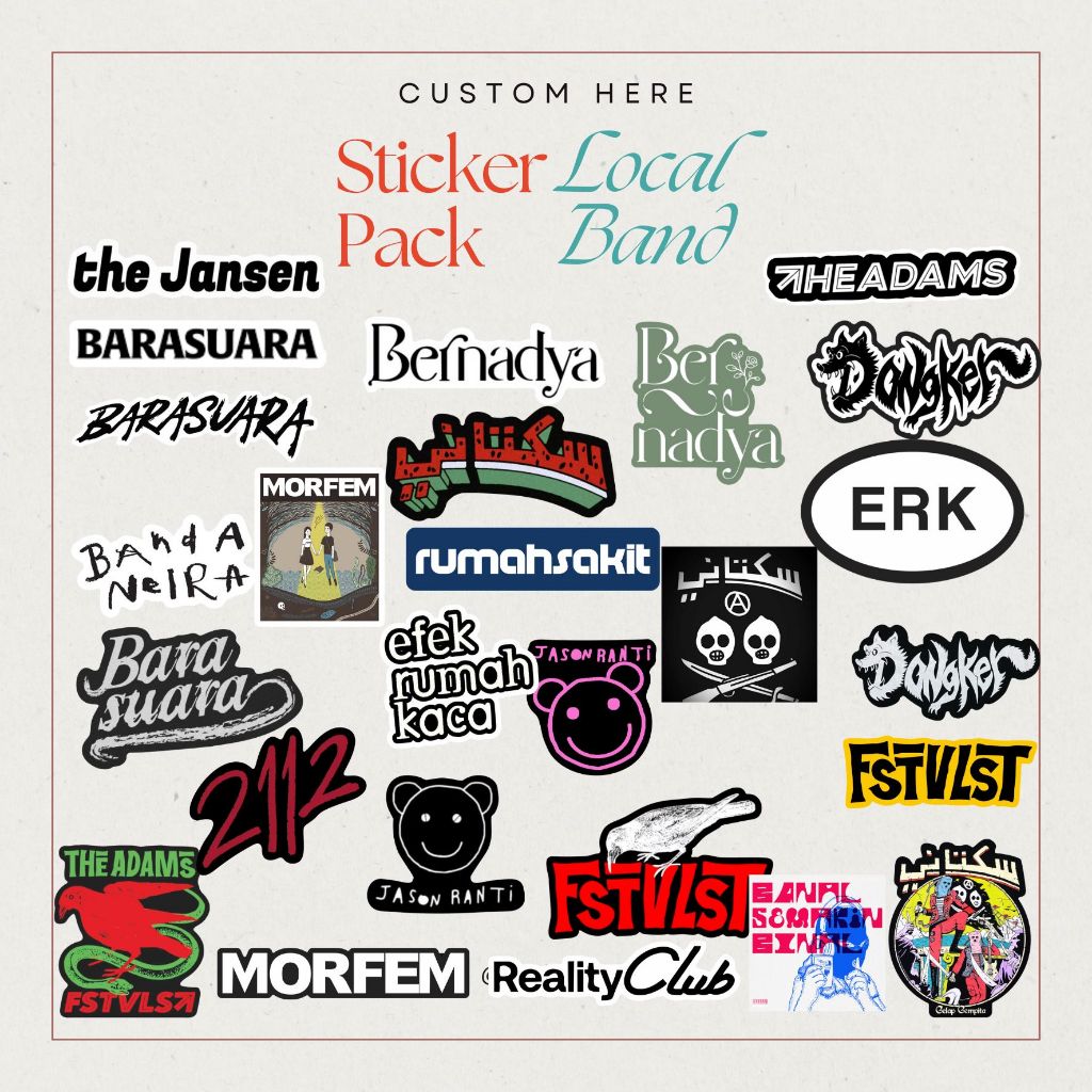Jual [CUSTOM HERE ID] Sticker Local Band FSTVLST THE JANSEN BARASUARA ...