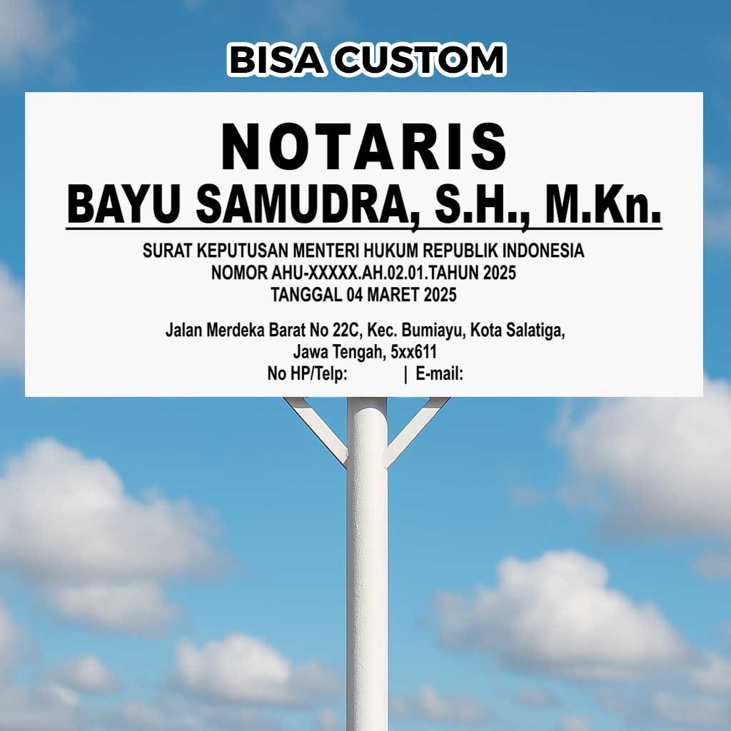 Jual Tiang Besi Plang / Plakat | Papan Notaris PPAT Hukum Custom ...