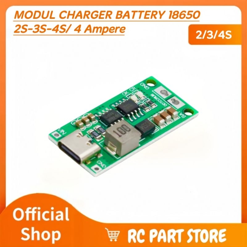 Jual Modul USB-C Charger Li-Po Li-Ion Multi-Cell 2s 3s 4s 4A | Shopee ...