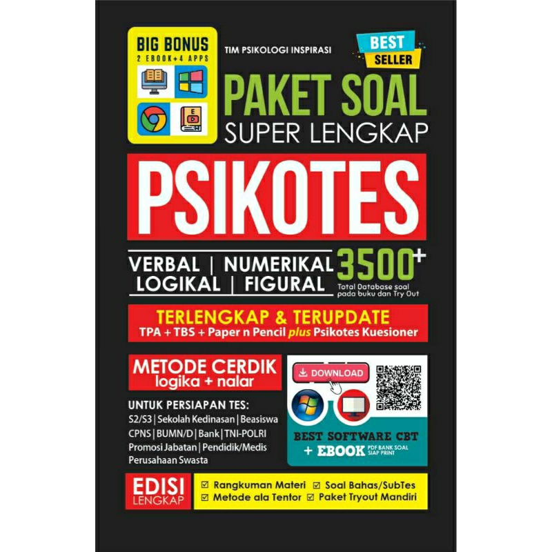 Jual PAKET SOAL SUPER LENGKAP PSIKOTES 3500+ / BUKU PSIKOTES/ TES S2/S3 ...