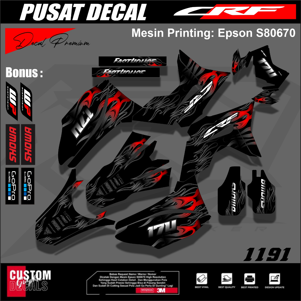Jual Decal Api CRF 150 L Full Body Bisa Request | Shopee Indonesia