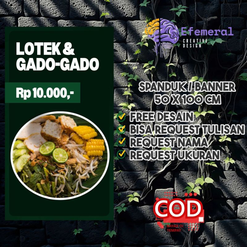 Jual Spanduk/Banner lotek & gado gado 50X100 bisa request design ...