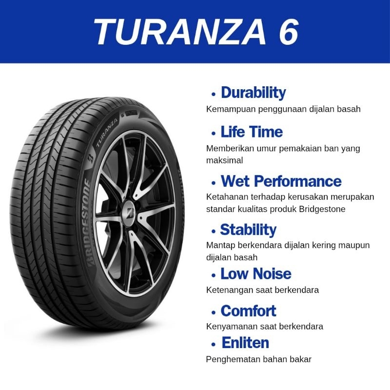 Jual BAN MOBIL 215 55 R17 BRIDGESTONE TURANZA 6 | Shopee Indonesia