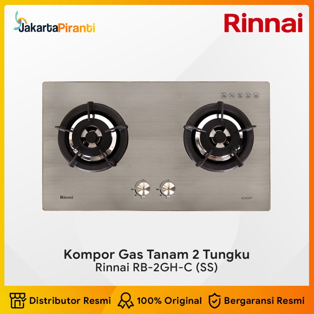 Jual Built-in Gas Hob Kompor Gas Tanam 2 Tungku Rinnai RB-2GH-C (SS) | Shopee Indonesia
