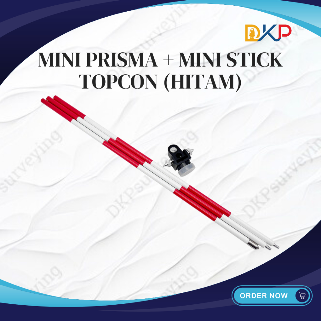 Jual Mini Prism / Prisma Mini + Mini Stick Pole Model TOPCON (hitam ...