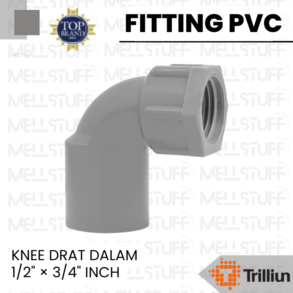 Jual Fitting PVC Knee / Elbow Drat Dalam Ukuran 1/2" x 3/4" Inch Merk ...