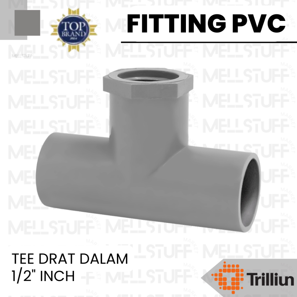 Jual Fitting PVC Tee Drat Dalam Ukuran 1/2" x 1/2" Inch Merk Trilliun ...