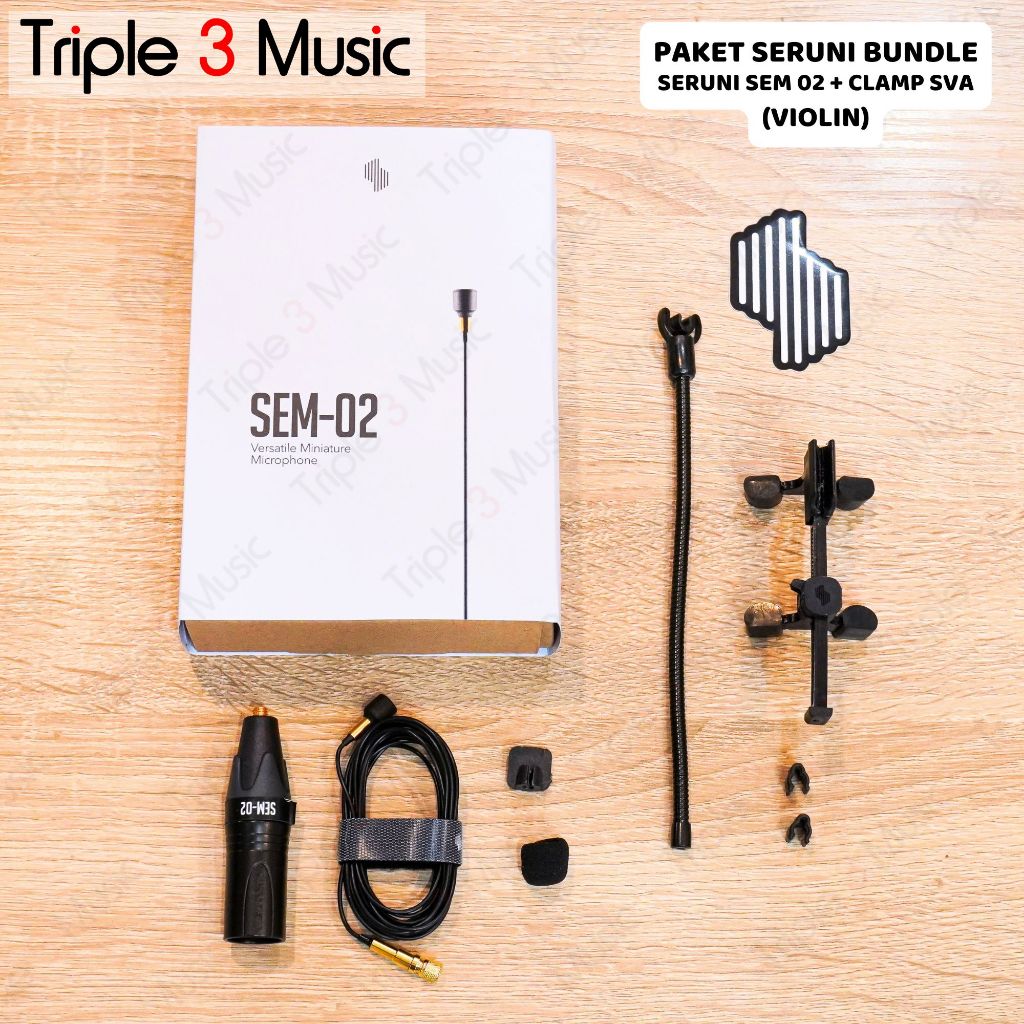 Jual Mic Biola violin wireless Seruni SEM 02 Bundle biola clamp SVA01 ...
