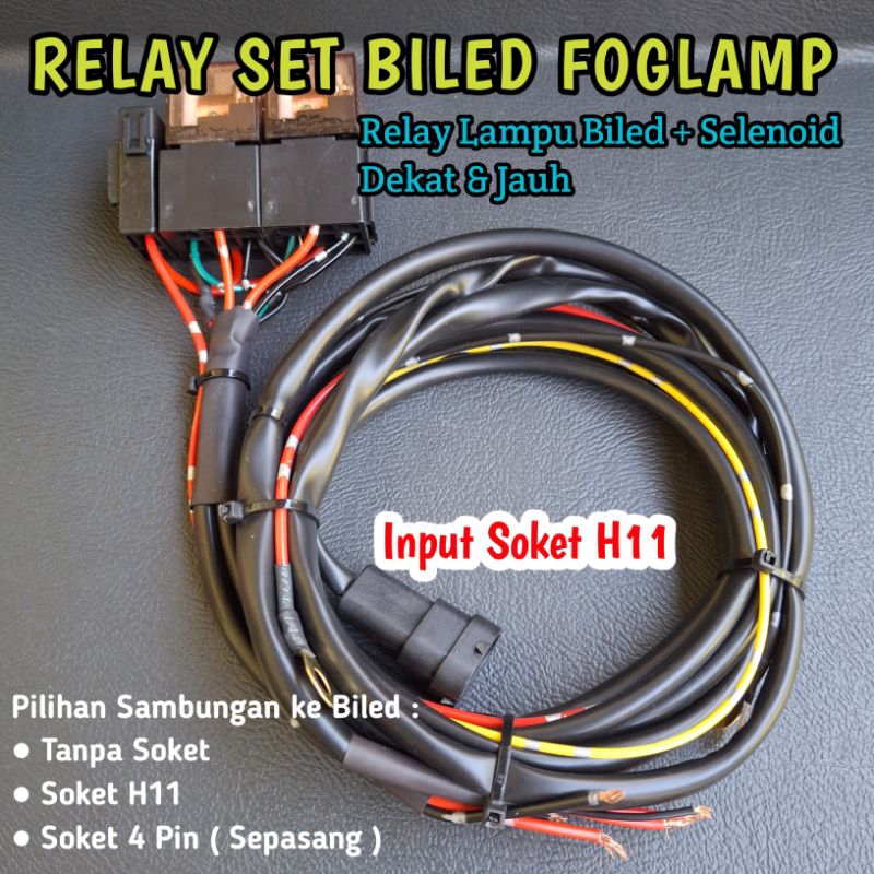 Jual Relay set lampu Biled foglamp / Relay biled foglamp High Beam ...