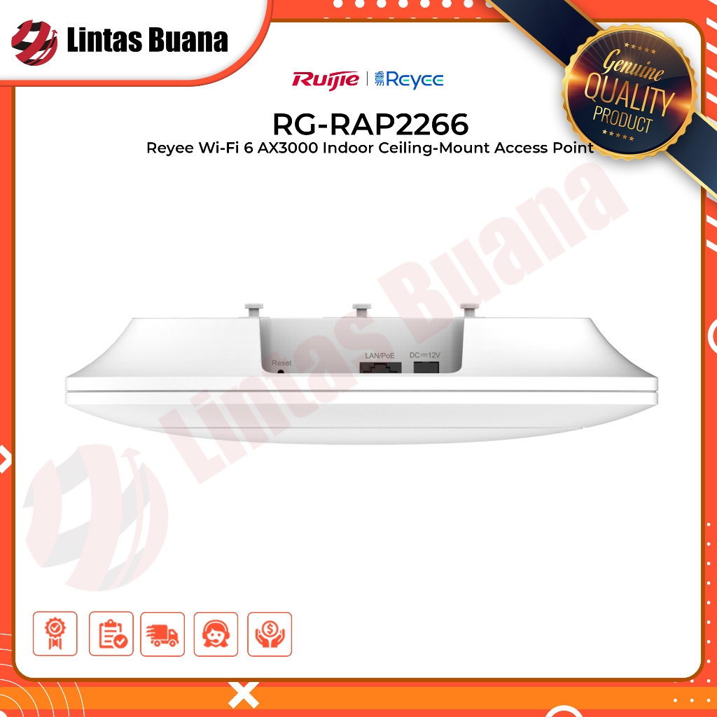 Jual Ruijie Reyee RG-RAP2266, Reyee Wi-Fi 6 AX3000 Indoor Ceiling-Mount ...