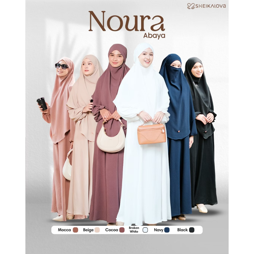 Jual Sheika Hijab - Abaya Noura Set French khimar(Abaya Haji Umroh Syari Wanita Dress Gamis ...