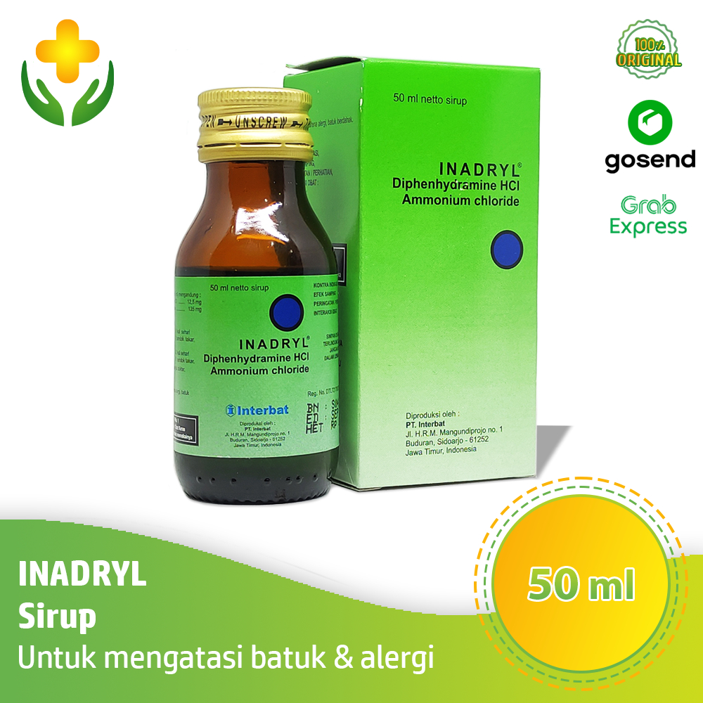 Jual Inadryl Sirup 50 ml - Obat Batuk Berdahak & Alergi | Shopee Indonesia