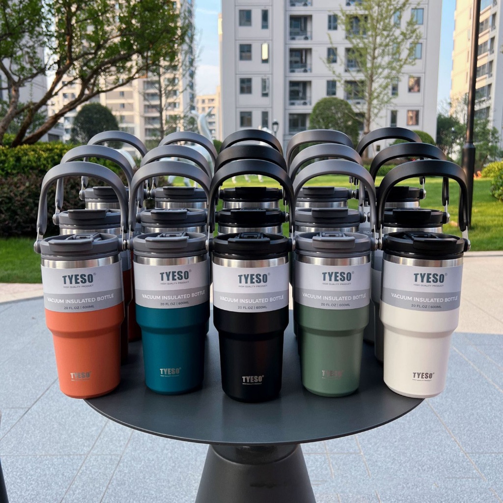 Jual BOTOL MINUM / TERMOS /TUMBLER TYESO HANDLE 2in1 VACUM INSULATED ...