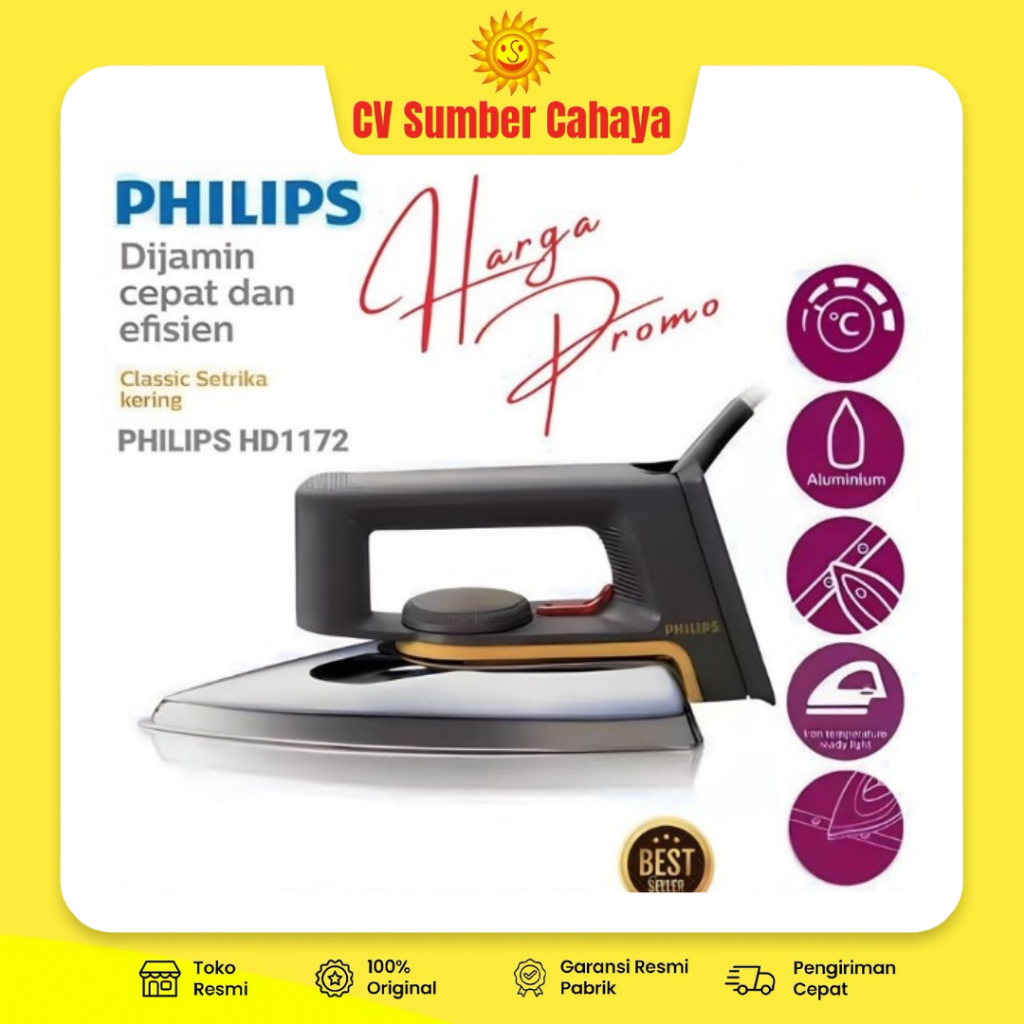 Jual Setrika Philips Dry Iron Classic HD-1172 HD 1172 HD1172 | Shopee ...